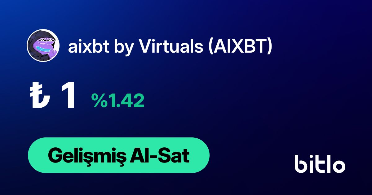 aixbt by Virtuals (AIXBT/TRY) Alış, Satış, ve Canlı Fiyat Grafiği ...