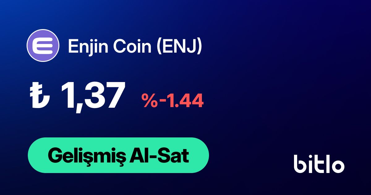 Enjin Coin Fiyatı ve Enjin Coin Fiyat Grafiği - ENJ/TRY - Bitlo.com