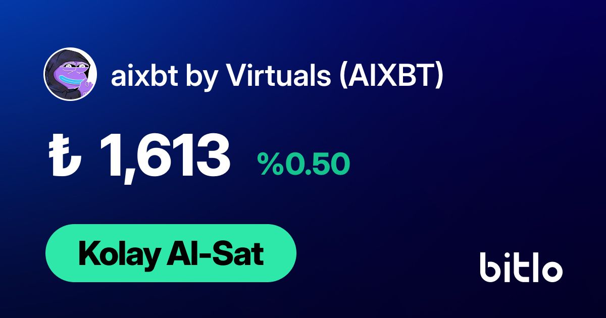 aixbt by Virtuals (AIXBT) Satın Al - AIXBT/TRY - Bitlo.com