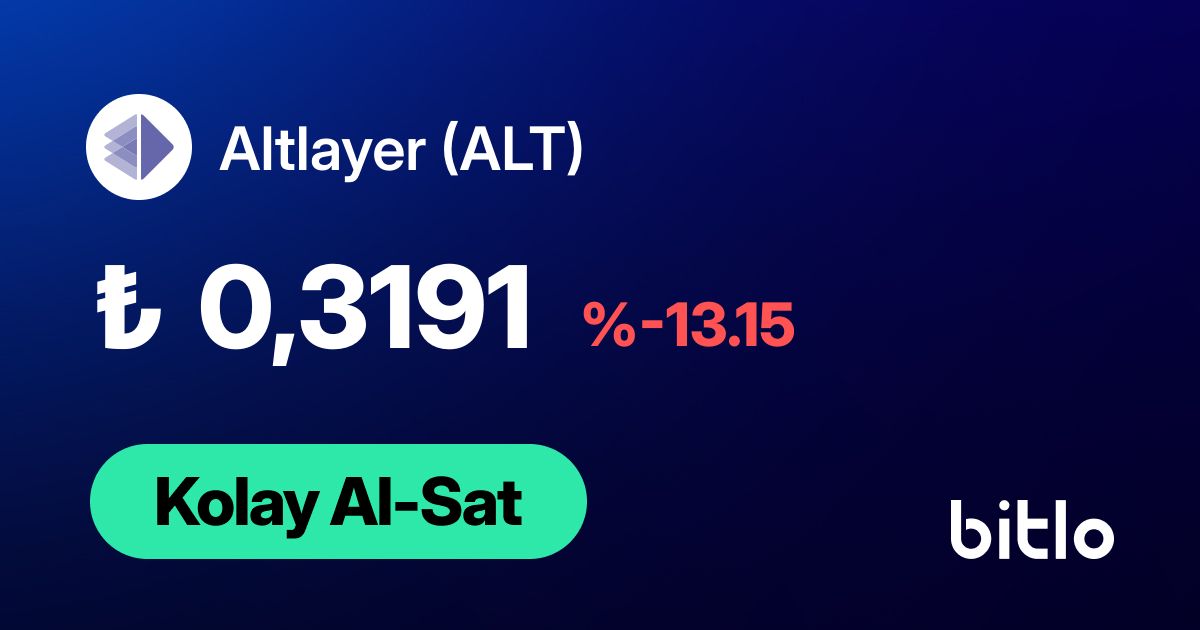 Altlayer (ALT) Satın Al - ALT/TRY - Bitlo.com
