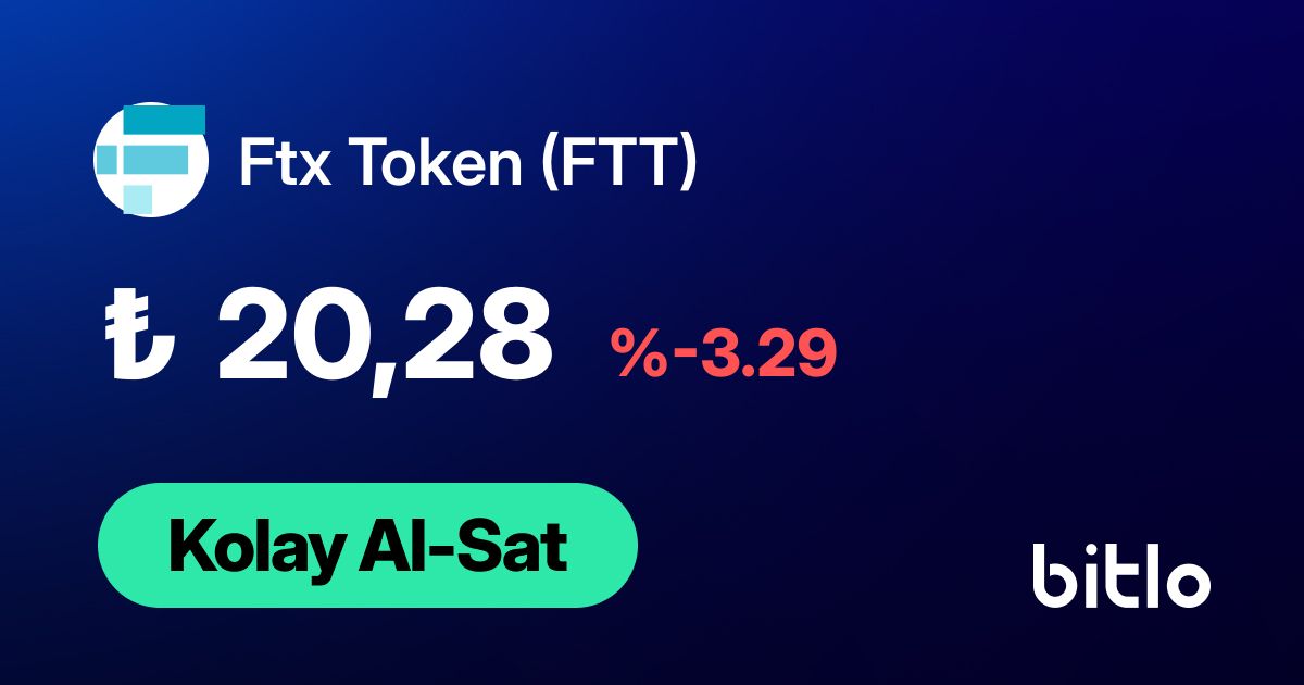 FTX Token (FTT) Satın Al - FTT/TRY - Bitlo.com